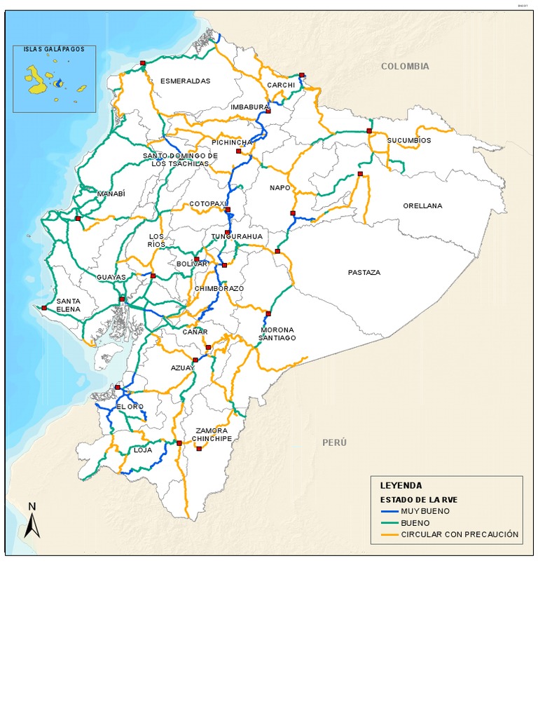 Mapa Vial Del Ecuador