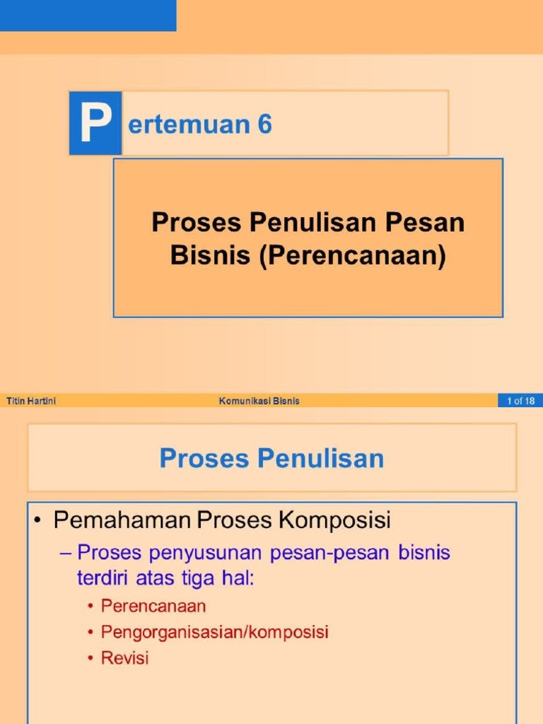 Proses-Penulisan-Pesan-Bisnis-Perencanaan - Ppt-Download | PDF