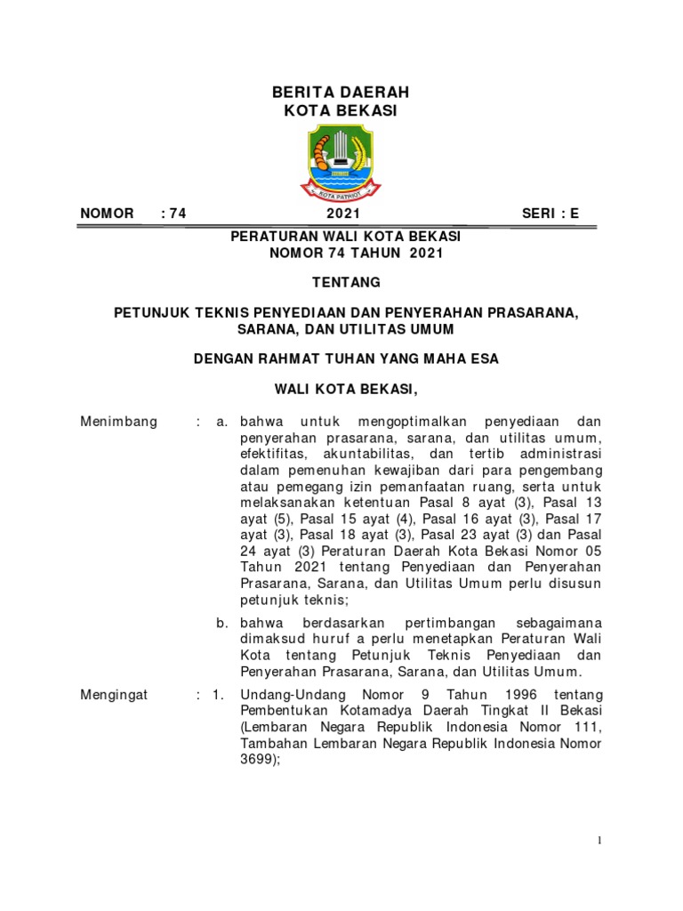 Perwal 74 2021 PDF | PDF