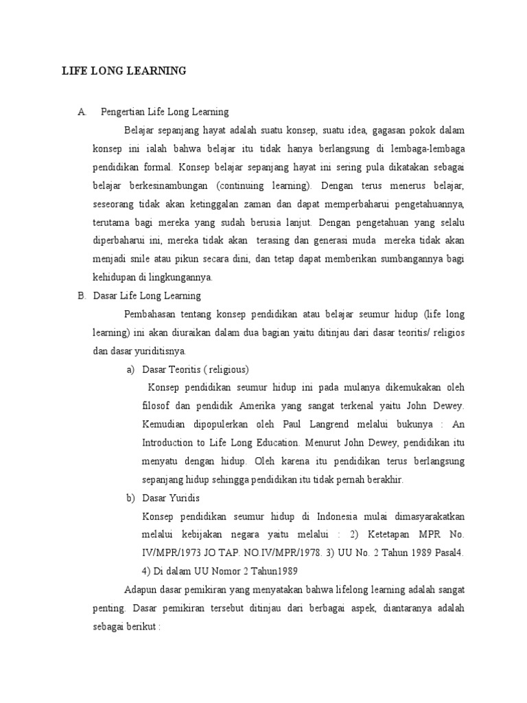 Life Long Learning | PDF