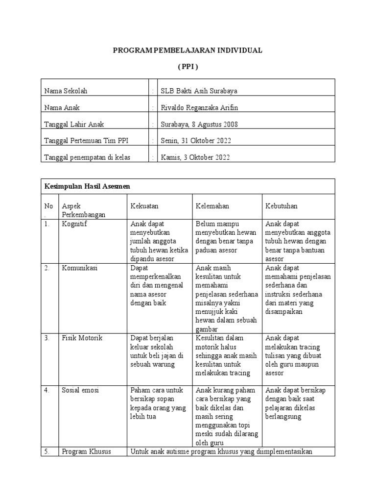 PPI Autism | PDF | Karier & Perkembangan | Sains & Matematika