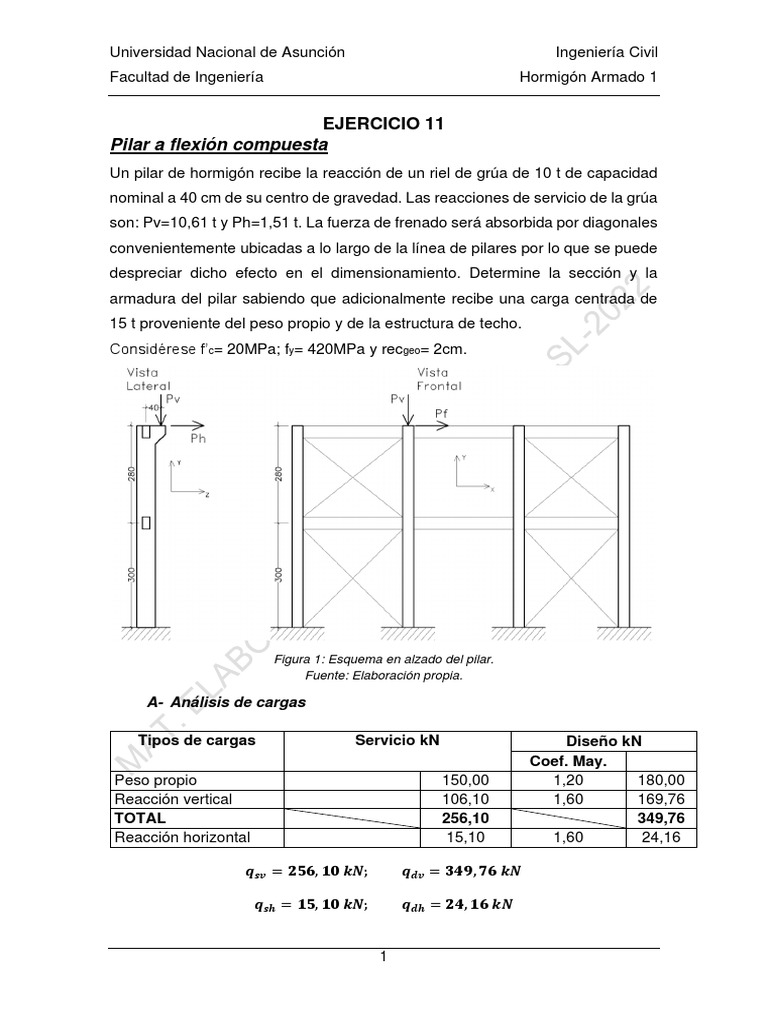 EJERCICIO 4 - Pilar A Flexión Compuesta | PDF | Materiales | Ingeniería