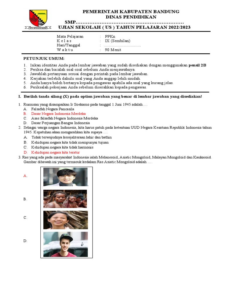 Soal Us - Psaj Sub - Rtayon 02 Tahun 2022-2023 | PDF Soal Us - Psaj Sub - Rtayon 02 Tahun 2022-2023 | PDF