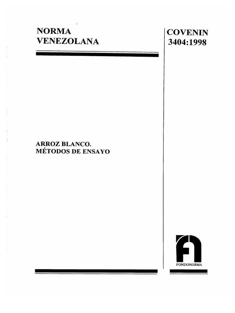 3404-1998 Metodos de Ensayo Arroz Blanco | PDF