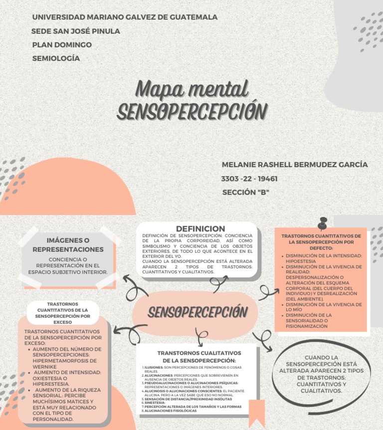Mapa Mental - La Sensopercepción PDF | PDF | Percepción | Sistema nervioso