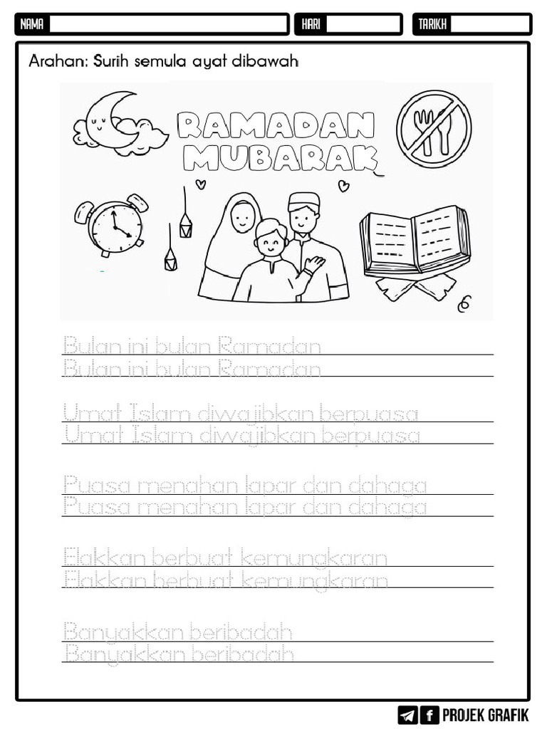 Lembaran Kerja Ramadan by PROJEKGRAFIK | PDF
