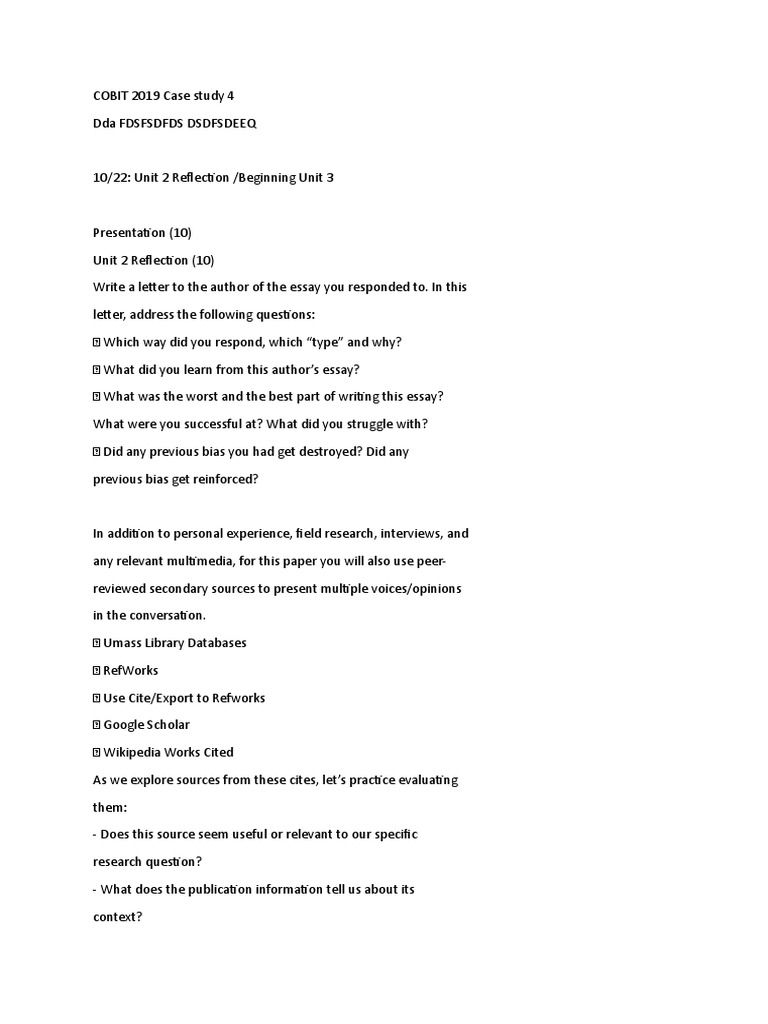 COBIT 2019 Case Study 4 | PDF