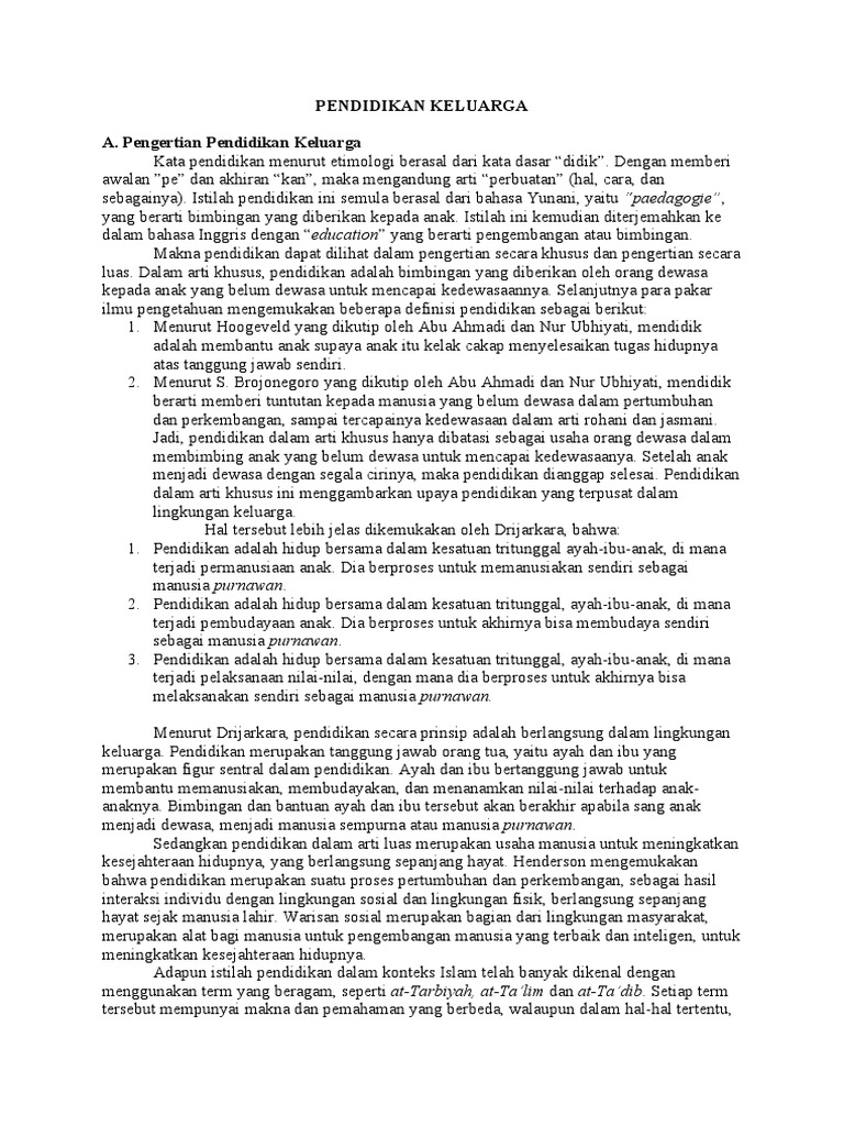 Pendidikan Keluarga | PDF