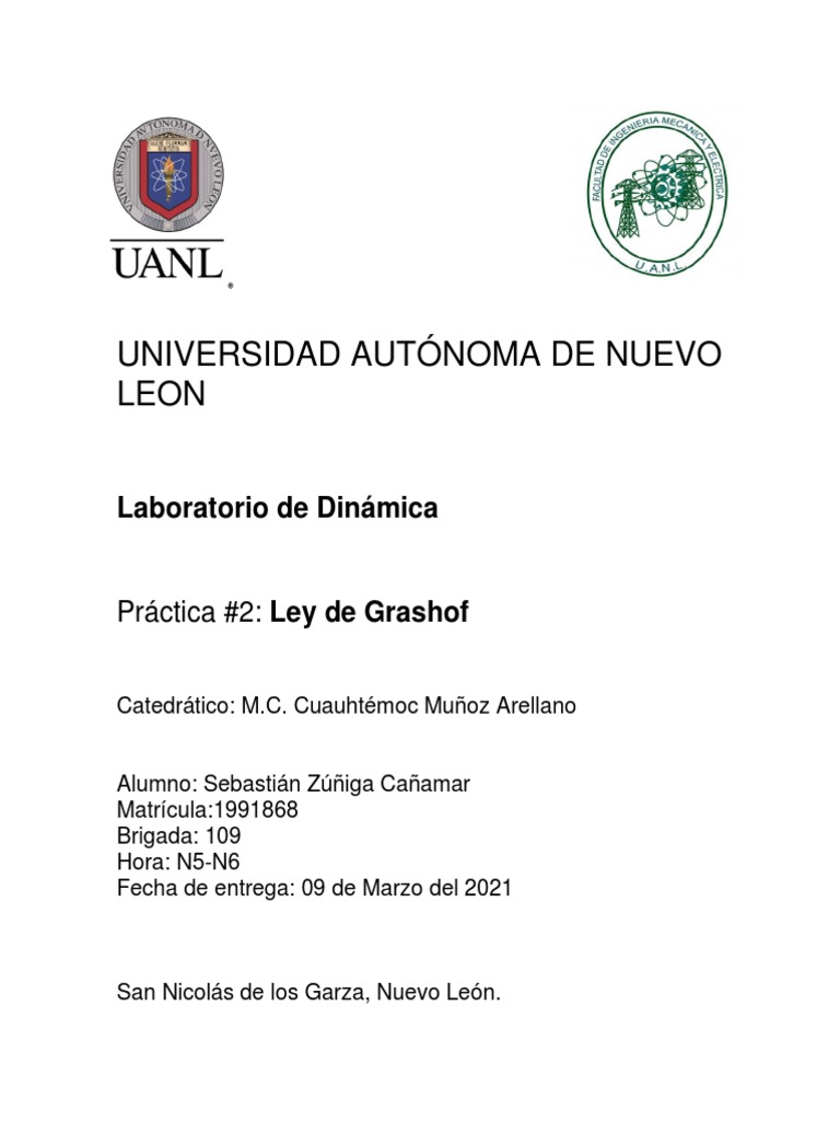 Ley de Grashof en Mecanismos de Cuatro Barras | PDF | Cinemática ...
