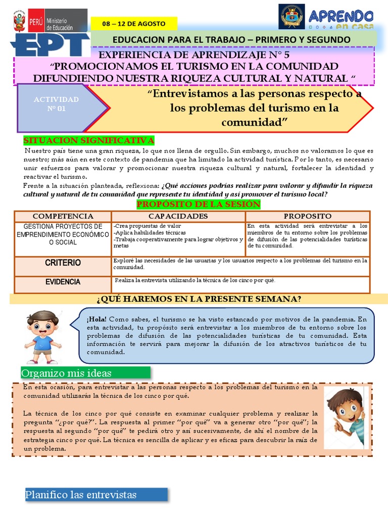 Experiencia de Aprendizaje 05 - Actividad 01 - 1ero y 2do Grado - Educacion para El Trabajo ...