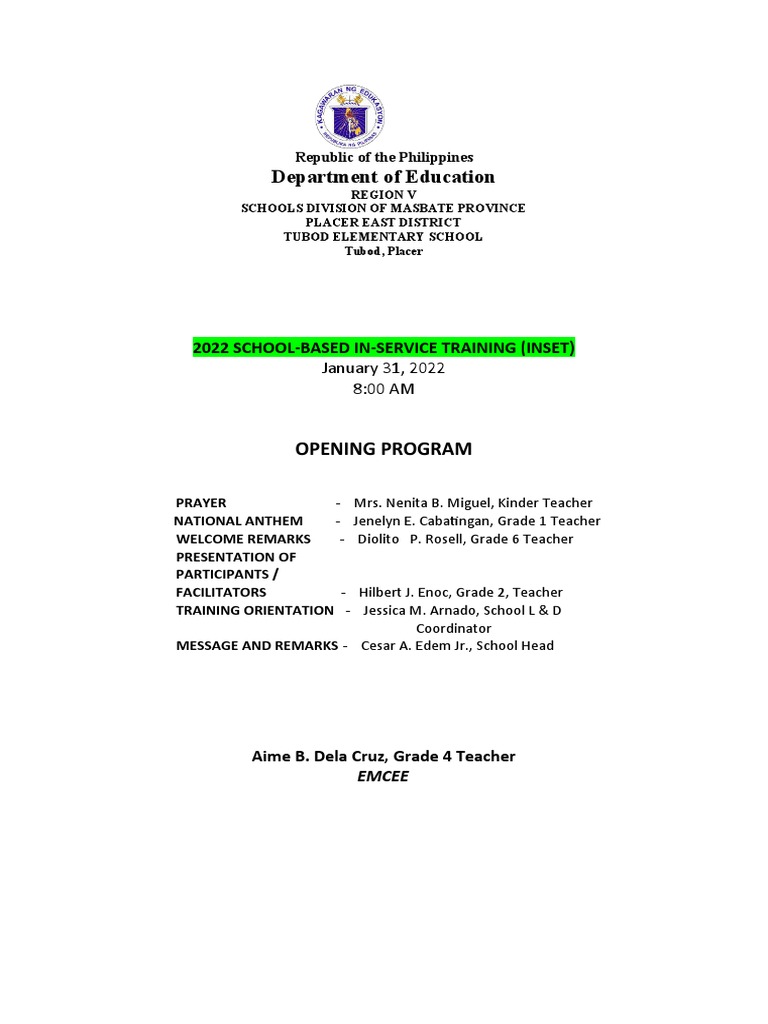 Opening Program | PDF