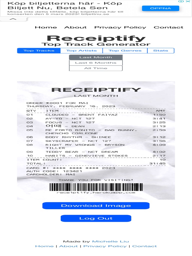 Receiptify | PDF