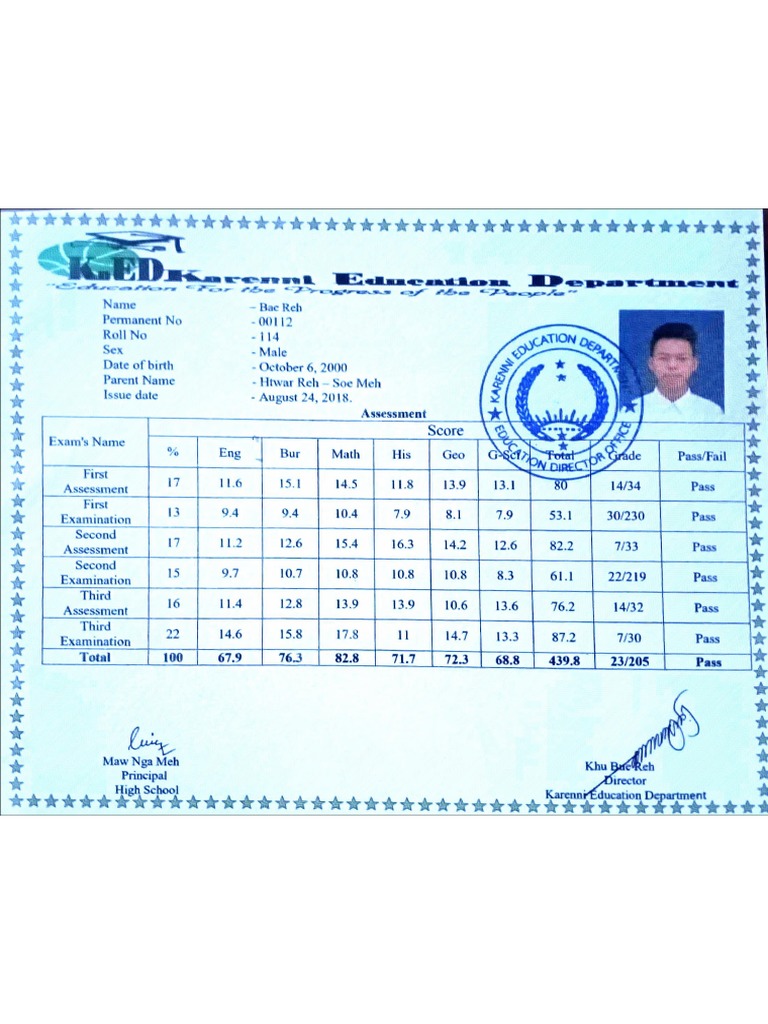 6 Bae Reh Transcript Grade 10 | PDF