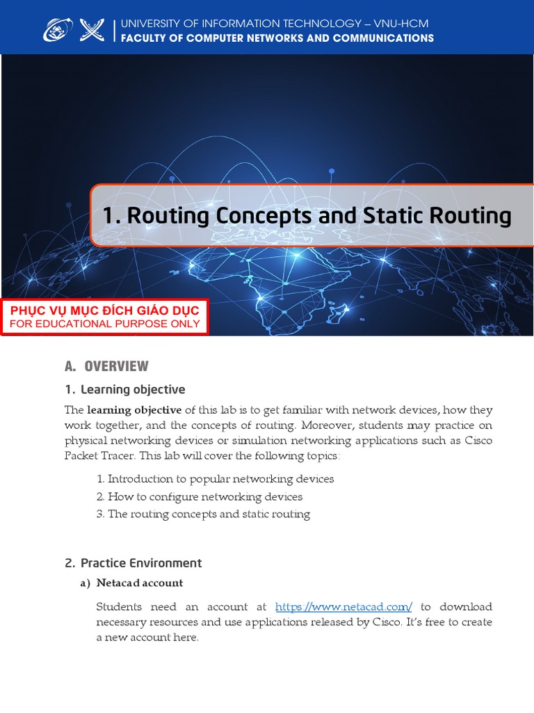 Lab01 - Network Devices and Static Routing | PDF | Computer Network | Router (Computing)