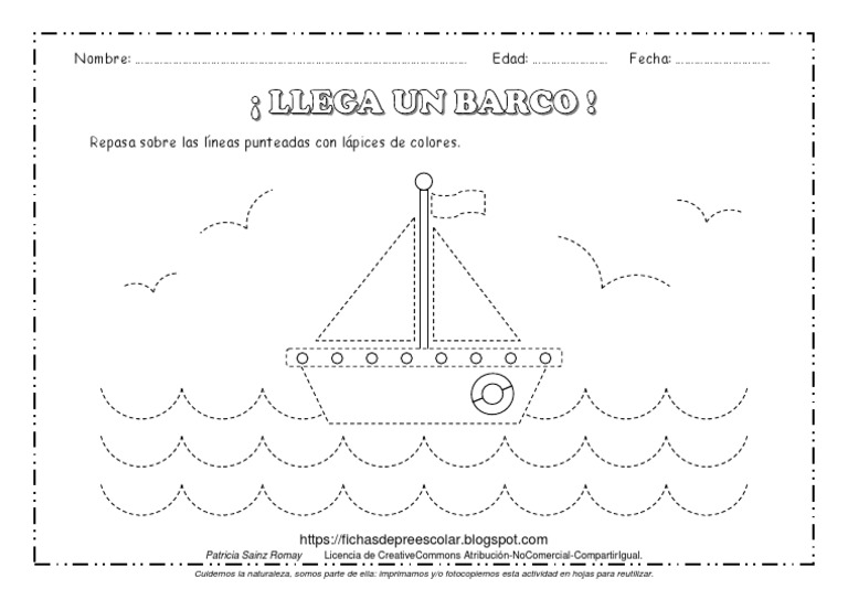 FDP Ejercicios de Grafomotricidad Lineas Curvas y Rectas Barco A4 BN PDF | PDF | Arte