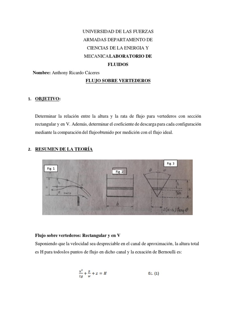 Vertederos | PDF | Ecuaciones | Integral