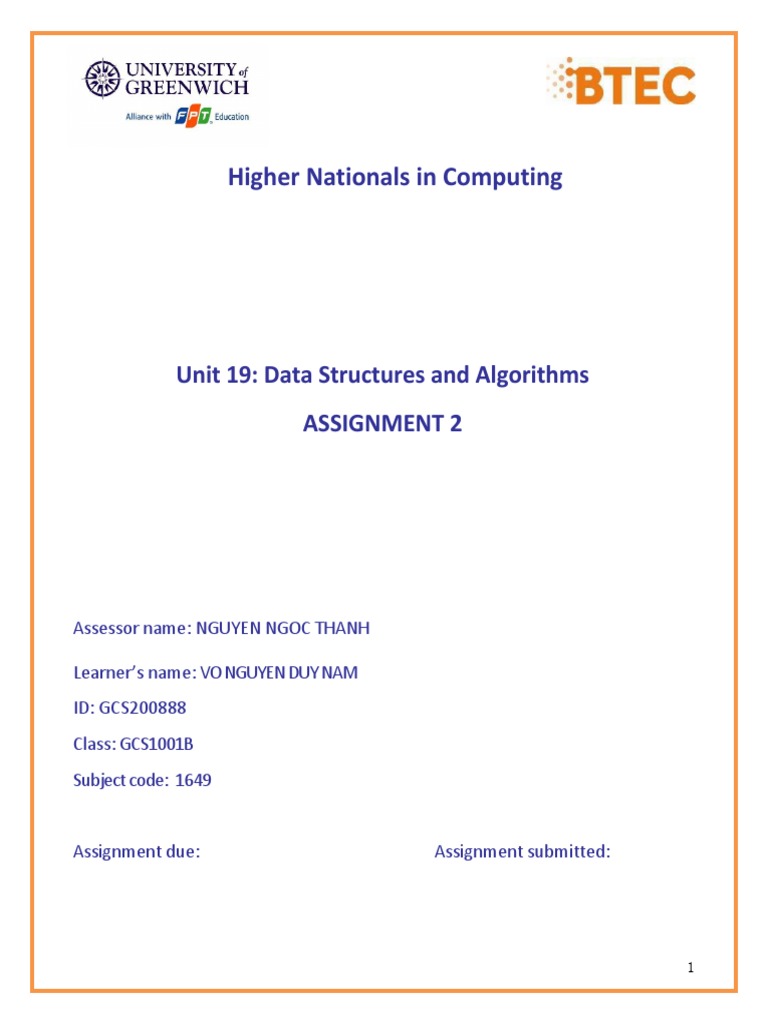 1651 - Vo Nguyen Duy Nam - GCS200888 - Assignment Brief 2 | PDF | Class (Computer Programming ...