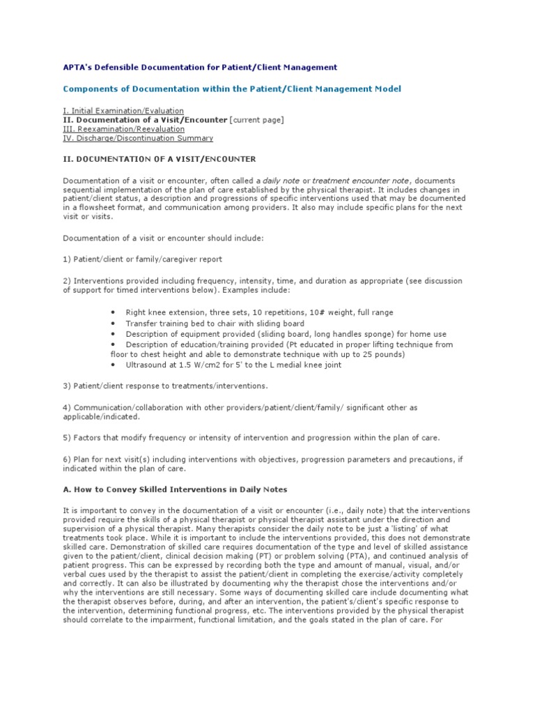 APTA Defensible Documentation | PDF | Physical Therapy | Therapy