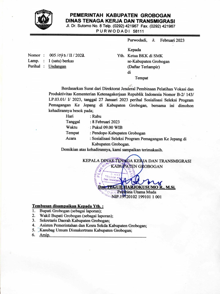 Sosialisasi Magang Jepang Grobogan | PDF