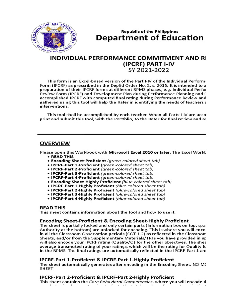 Ipcrf - Sy 2022 2023 Claiire | PDF | Learning | Lesson Plan