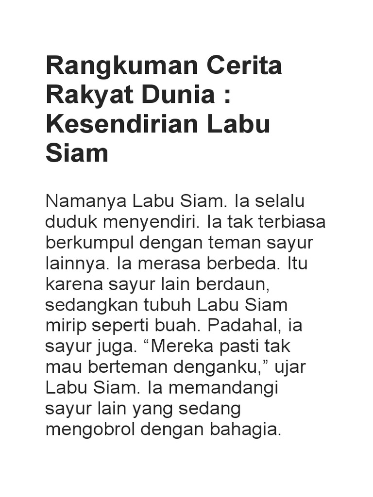 Kesendirian Labu Siam | PDF
