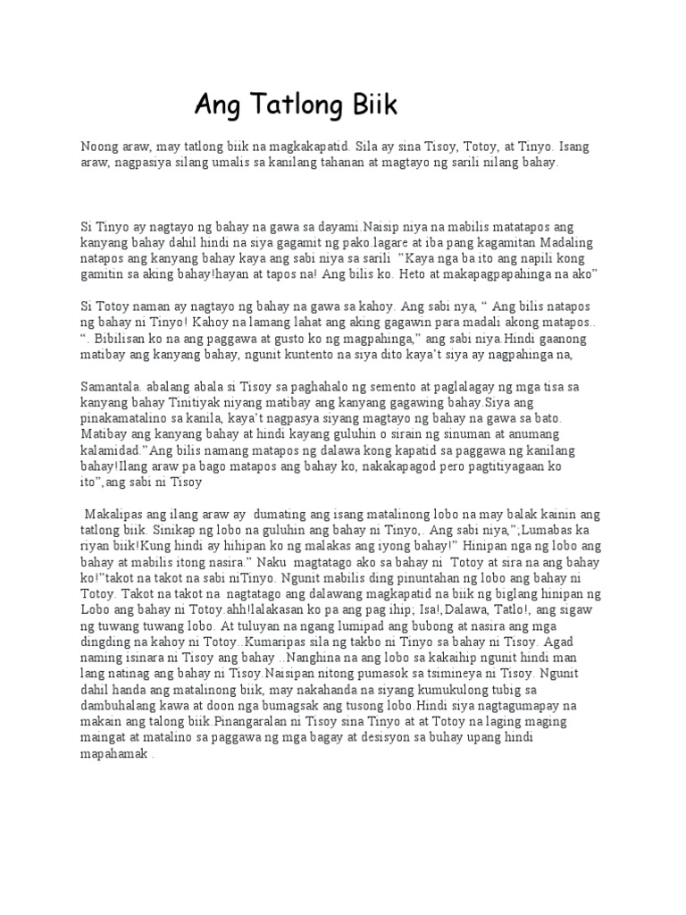 Ang Tatlong Biik Final | PDF