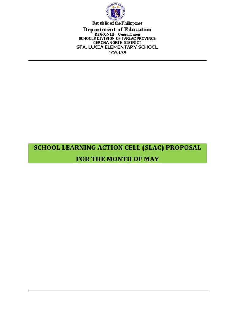 SLAC Proposal for Flexible Learning 2023 | PDF | Learning | Teachers