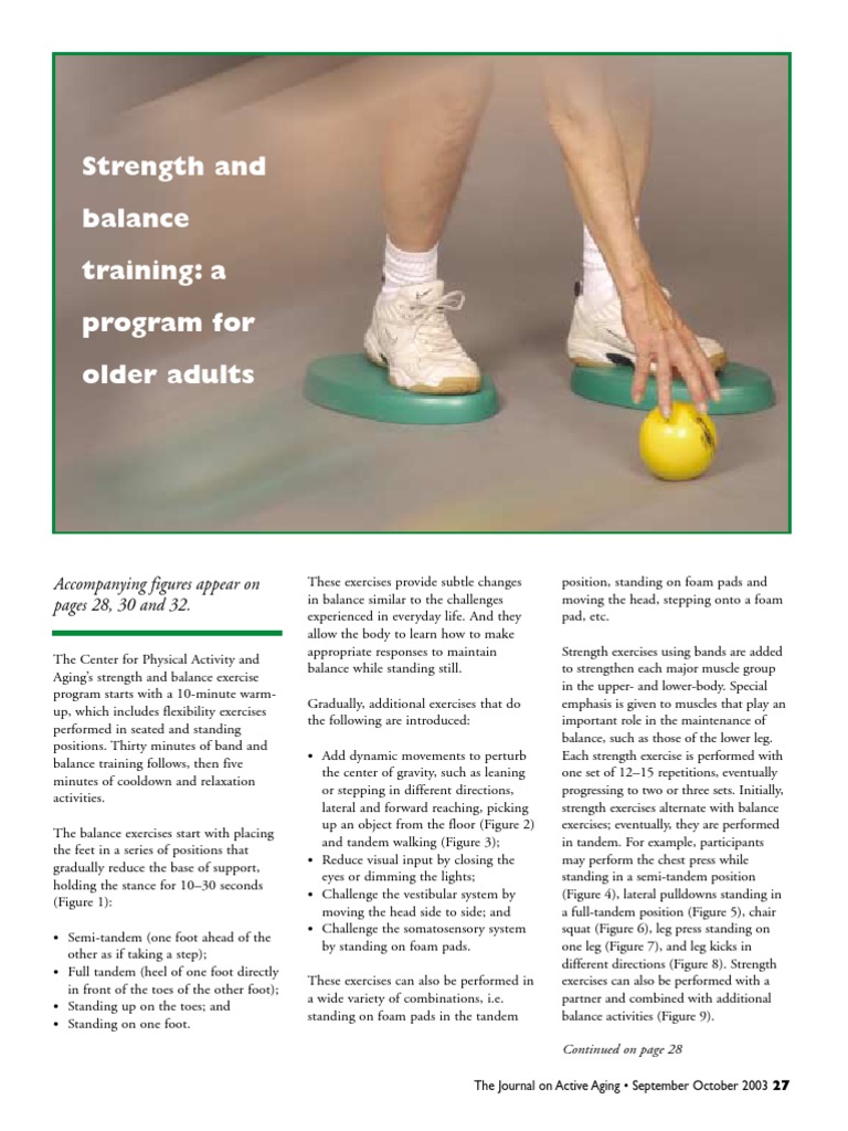 Tandem Balance Exercises for Seniors | PDF | Balance (Ability ...