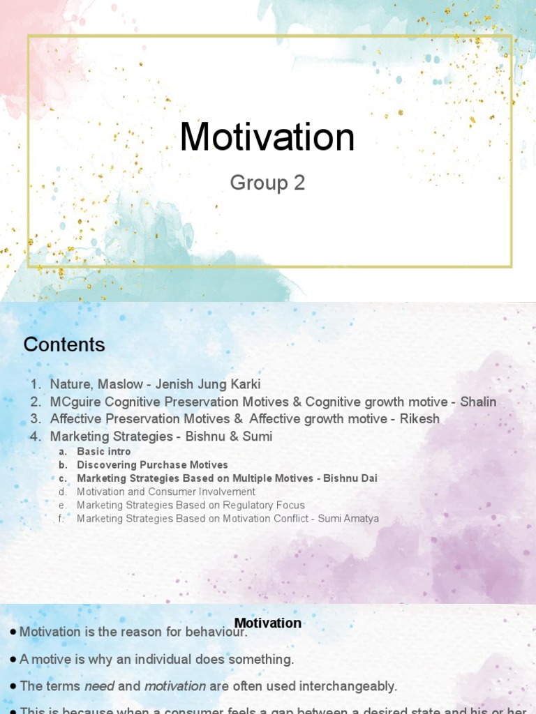 Motivation | PDF | Motivational | Motivation