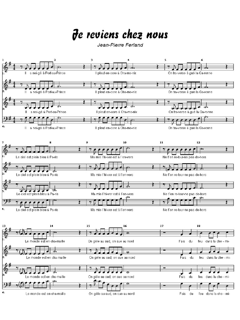 Je Reviens Chez Nous | PDF