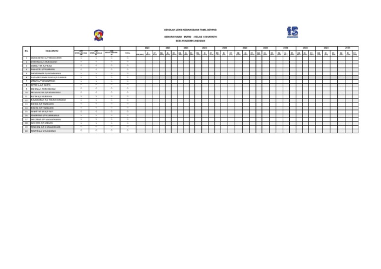 Senarai Nama 6 Barathi 2023 - 24 - Data Nilam | PDF