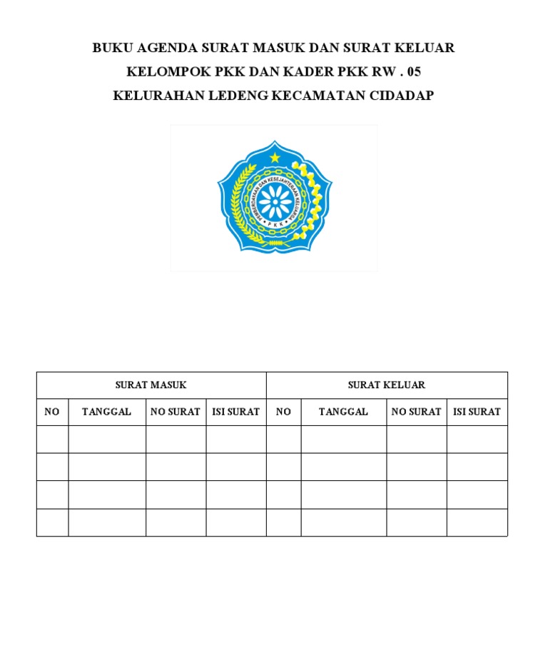 Buku Agenda Surat Masuk Dan Surat Keluar | PDF