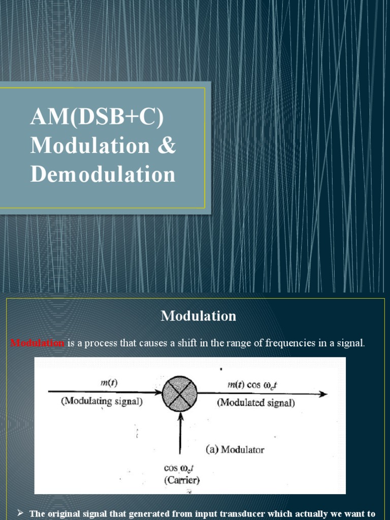 Dsb Am Modulation Demodulation Pptx Pdf