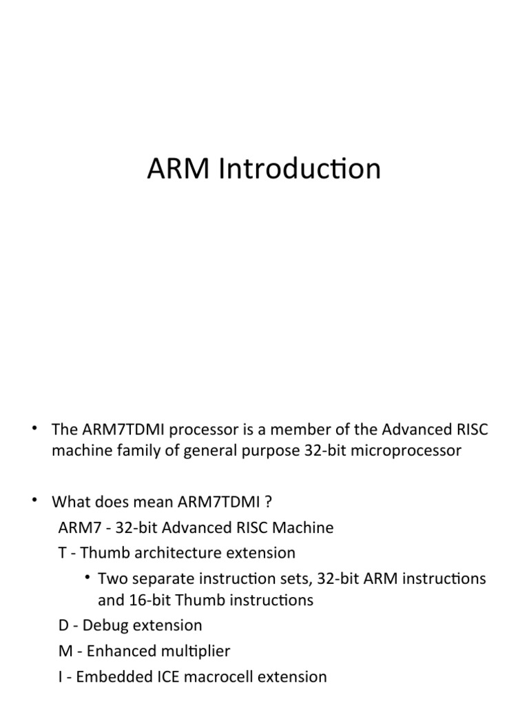 ARM7TDMI Processor Overview | PDF | Central Processing Unit | Digital Electronics