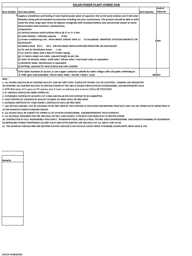5kW Technical Specifications.pdf | PDF