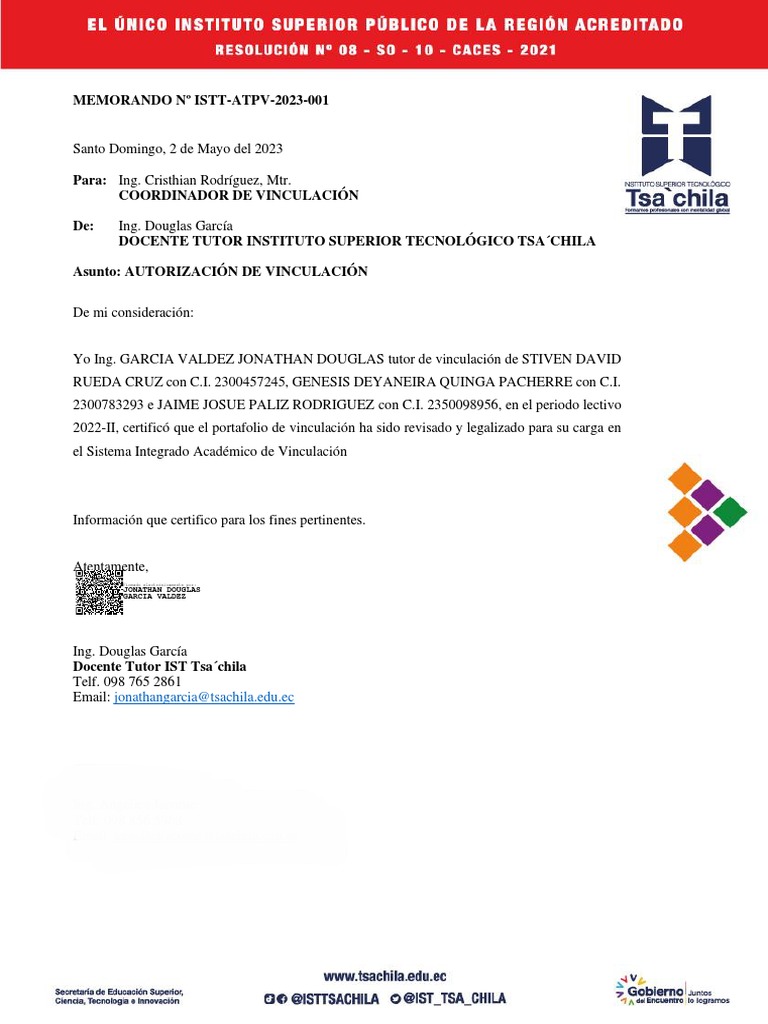 FORMATO VINCULACION RUEDA PALIZ QUINGA Signed | PDF