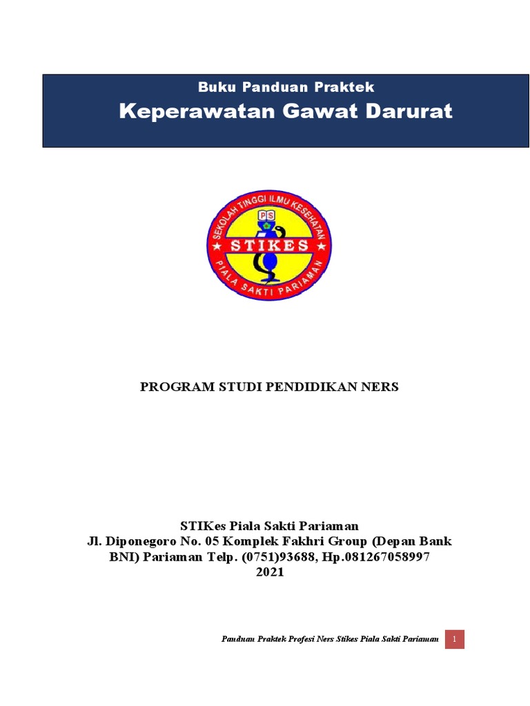 Buku Panduan Profesi Ners Stase KGD Kritis 2022 2023 | PDF | Sains & Matematika