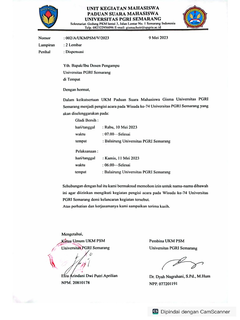 Dispen Wisuda 74 | PDF