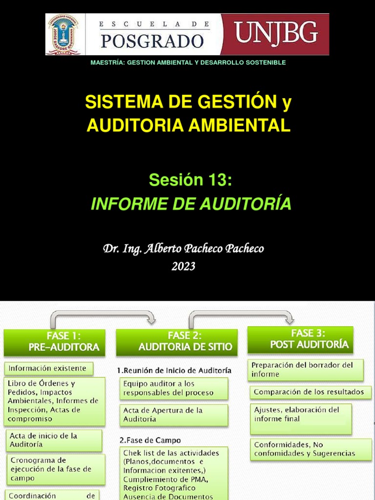 Clase SGA B 12 2023 Informe de Auditoría | PDF | Auditoría