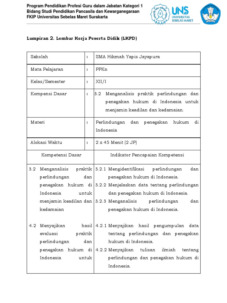 Lampiran 2 LKPD RPP Ii PDF | PDF