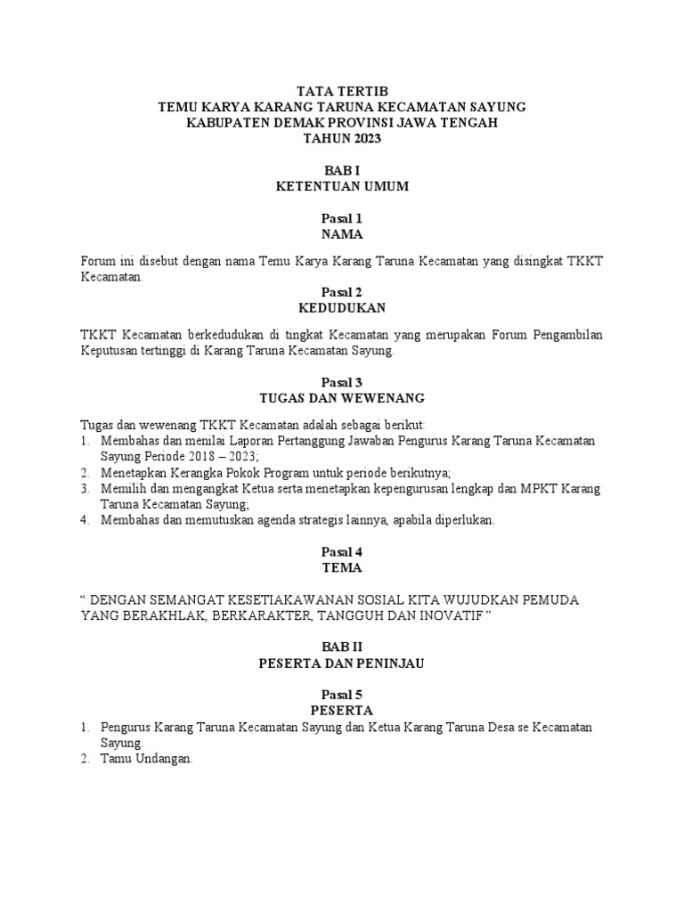 Contoh TATA TERTIB | PDF