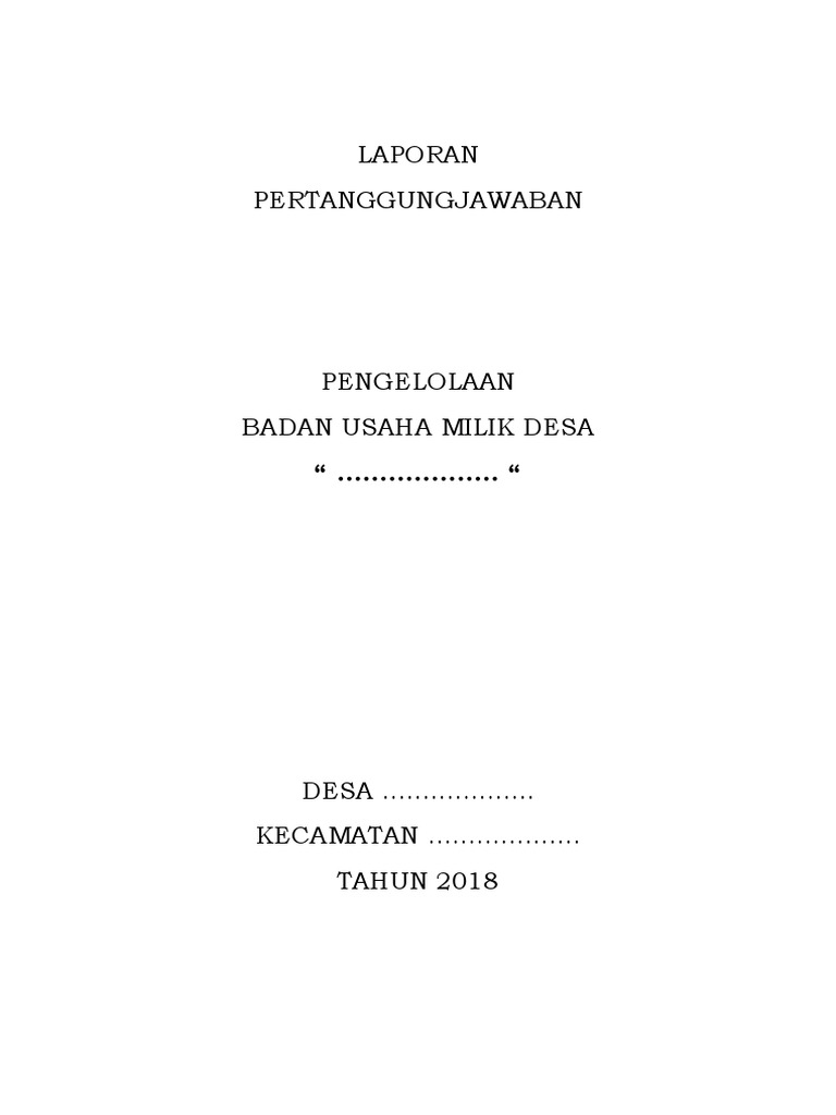 LAPORAN LPJ BUM Desa | PDF