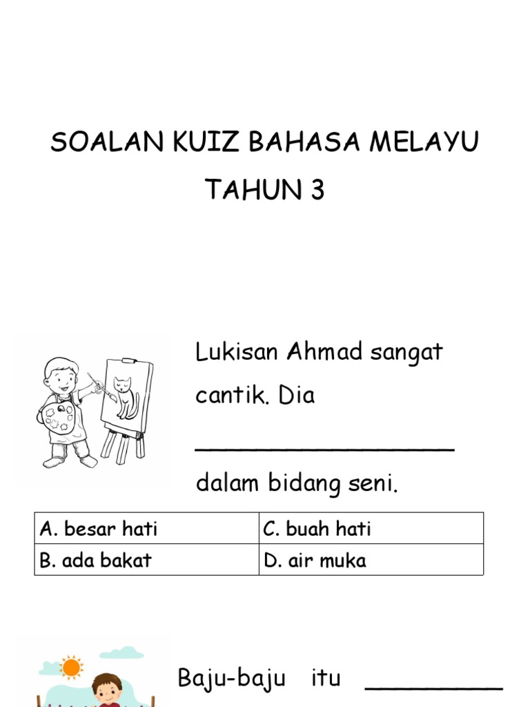 soalan kuiz bahasa melayu tahun 3.pptx | PDF