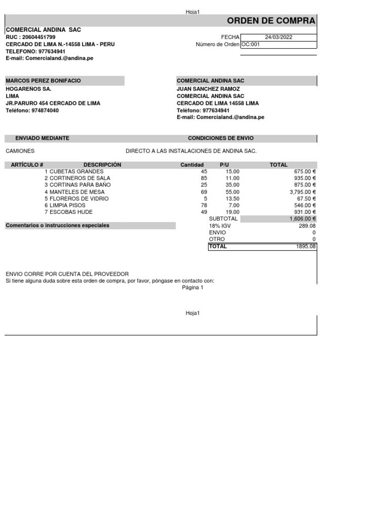 Orden de Compra | PDF
