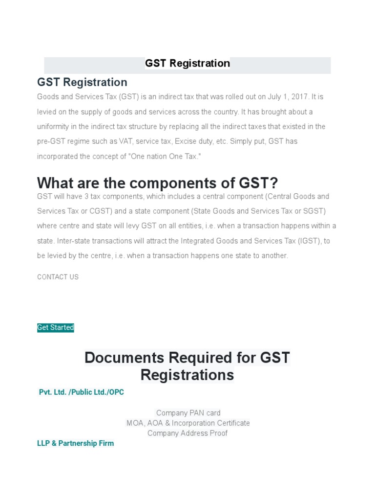 GST Registration Requirements Explained | PDF | Finance & Money Management