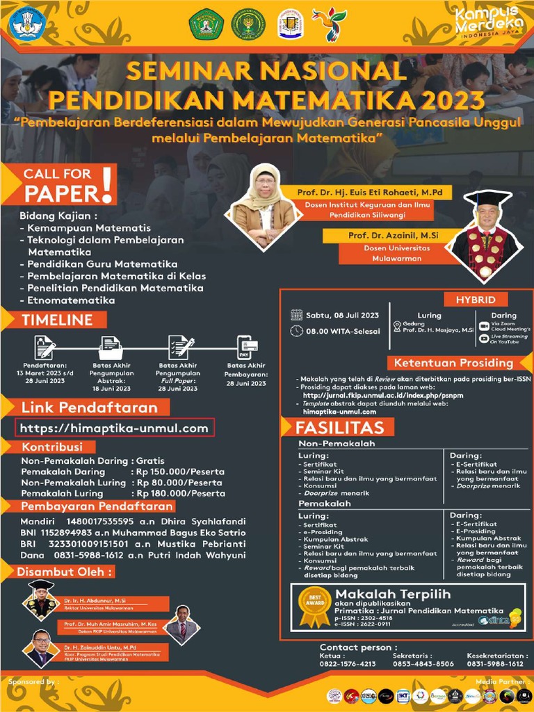 Pamflet Seminar Nasional Pendidikan Matematika | PDF