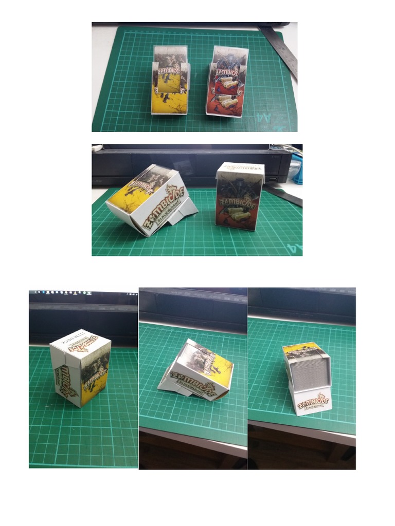 Instructional templates and deck lists for assembling cardboard ...