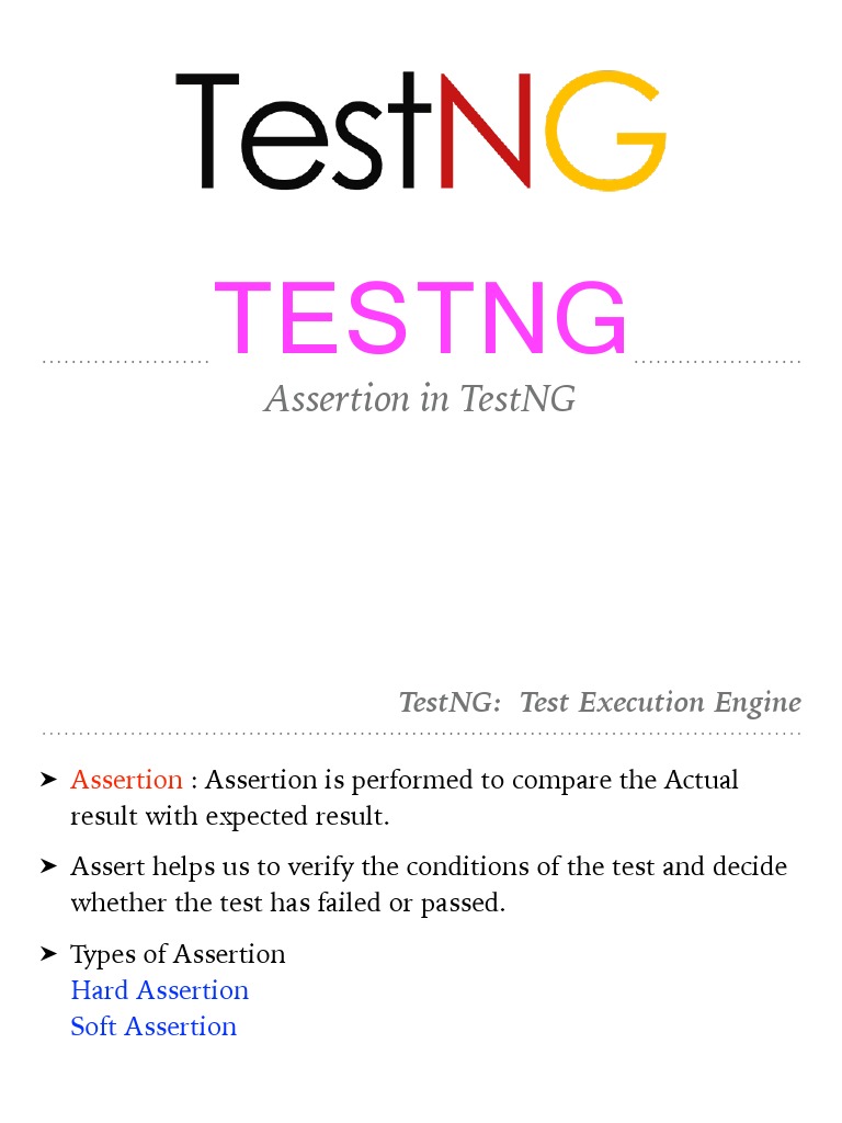 Assertion in TestNG | PDF