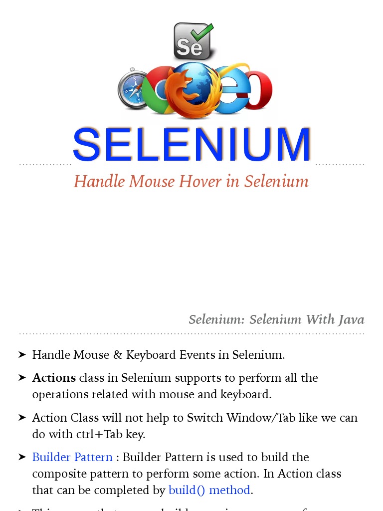 Actions Class Mouse Hover Pdf