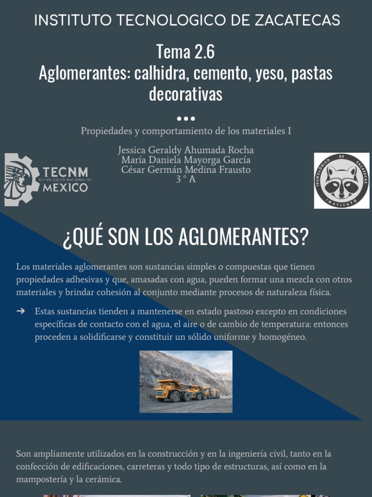 Tipos de Aglomerantes en Construcción | PDF